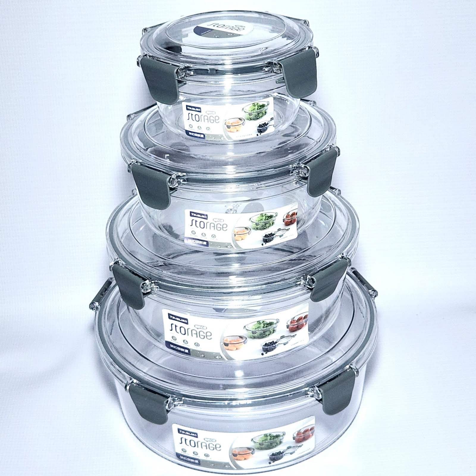 4 Pcs Transparent Plexi Rounded Storage Box Set – Baytkon